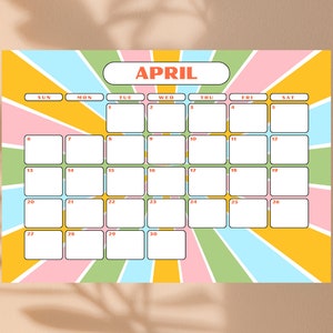 2025 Calendar Printable | Printable Calendar | Groovy Calendar | Retro ...