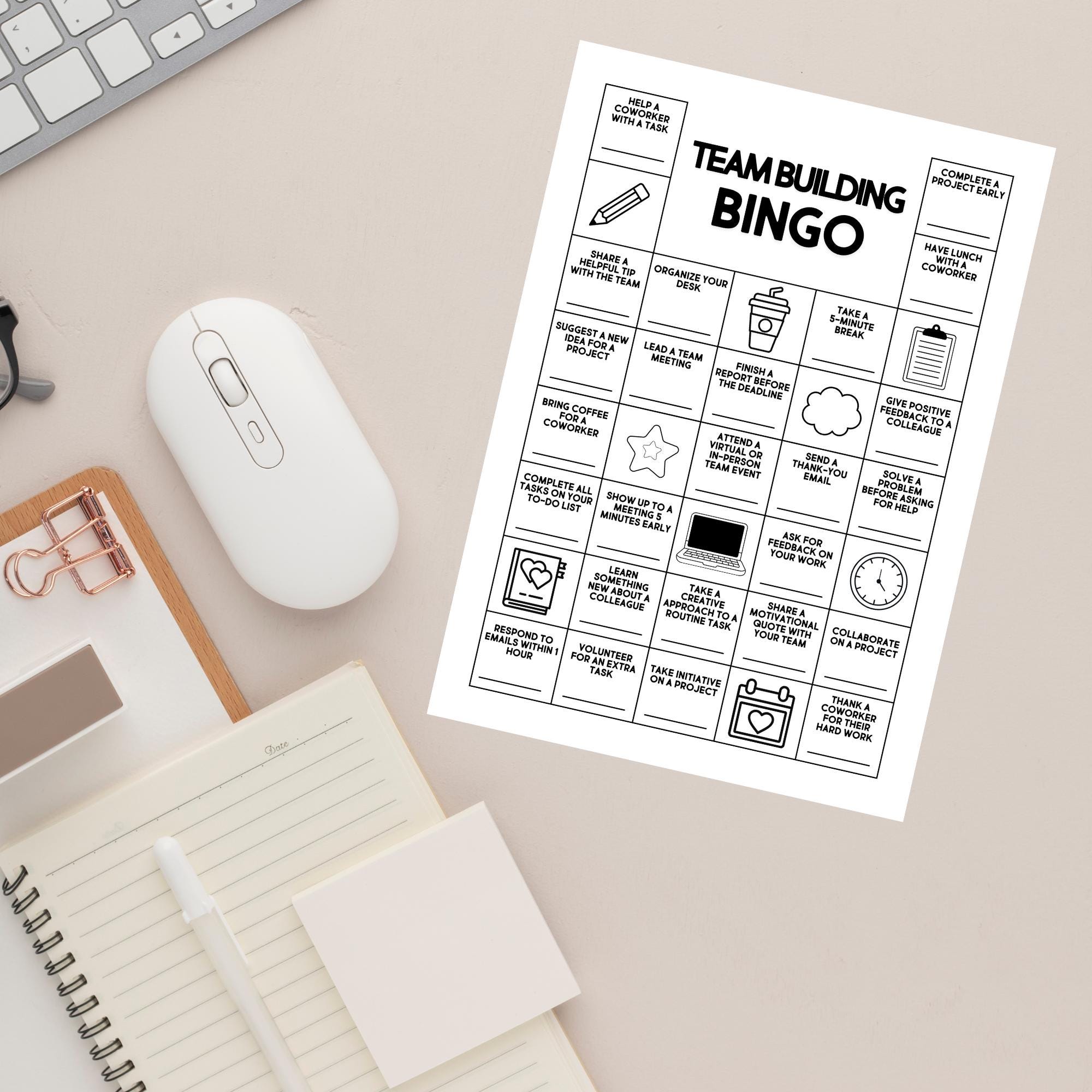 Office Bingo for Team Building | HR Game | Fun Workplace Challenges ...