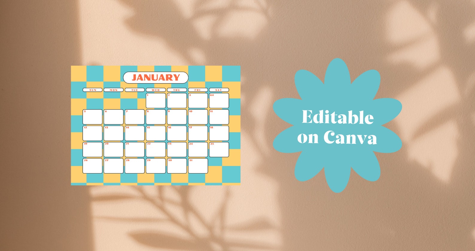 2025 Calendar Printable | Printable Calendar | Groovy Calendar | Retro ...