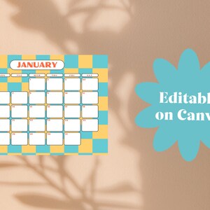 2025 Calendar Printable | Printable Calendar | Groovy Calendar | Retro ...