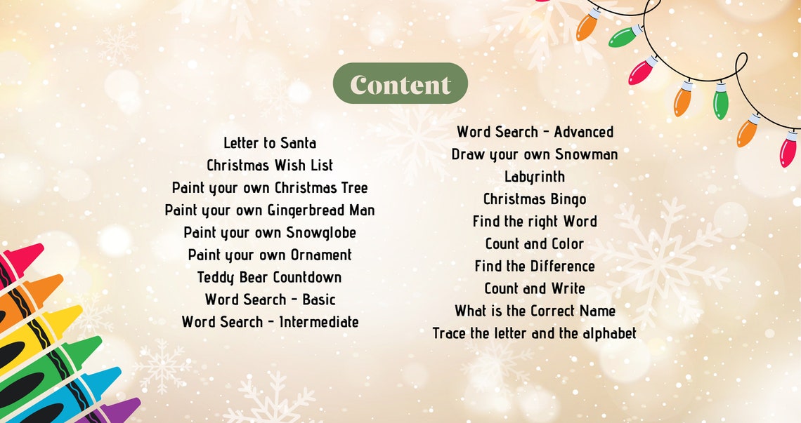 Christmas Worksheet Coloring Pages Holiday Themed - Etsy