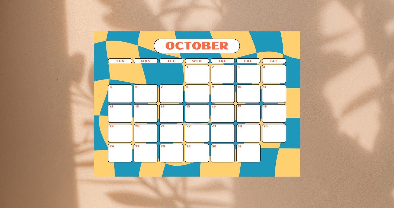 2025 Calendar Printable | Printable Calendar | Groovy Calendar | Retro ...