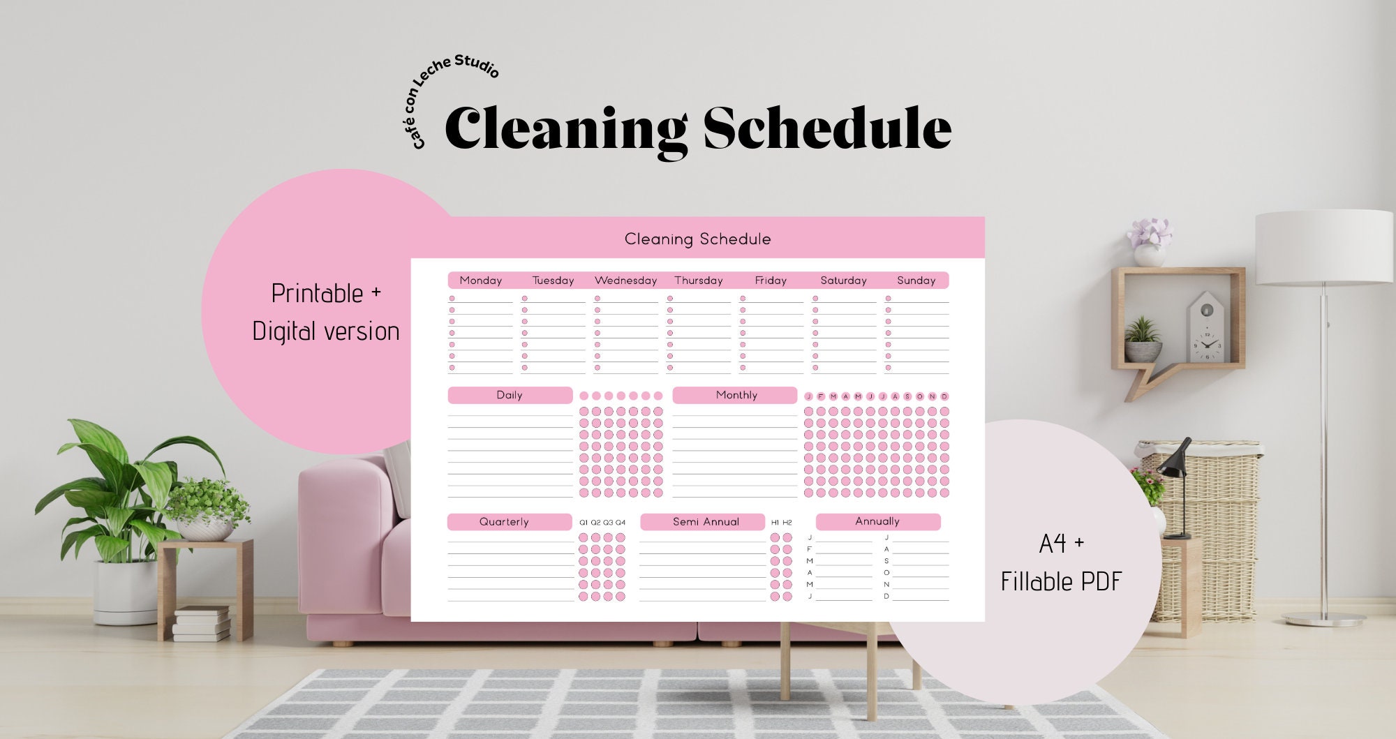 Cleaning Planner Printable Cleaning Schedule House Chores Organization ...