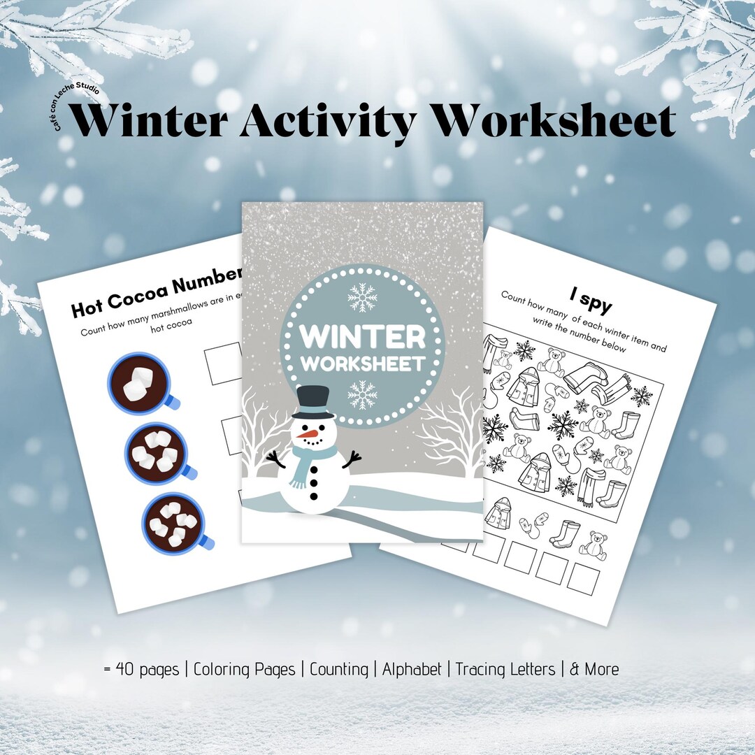 Winter Worksheet | Activity Bundle | Maze Activity | Alphabet | Kids ...