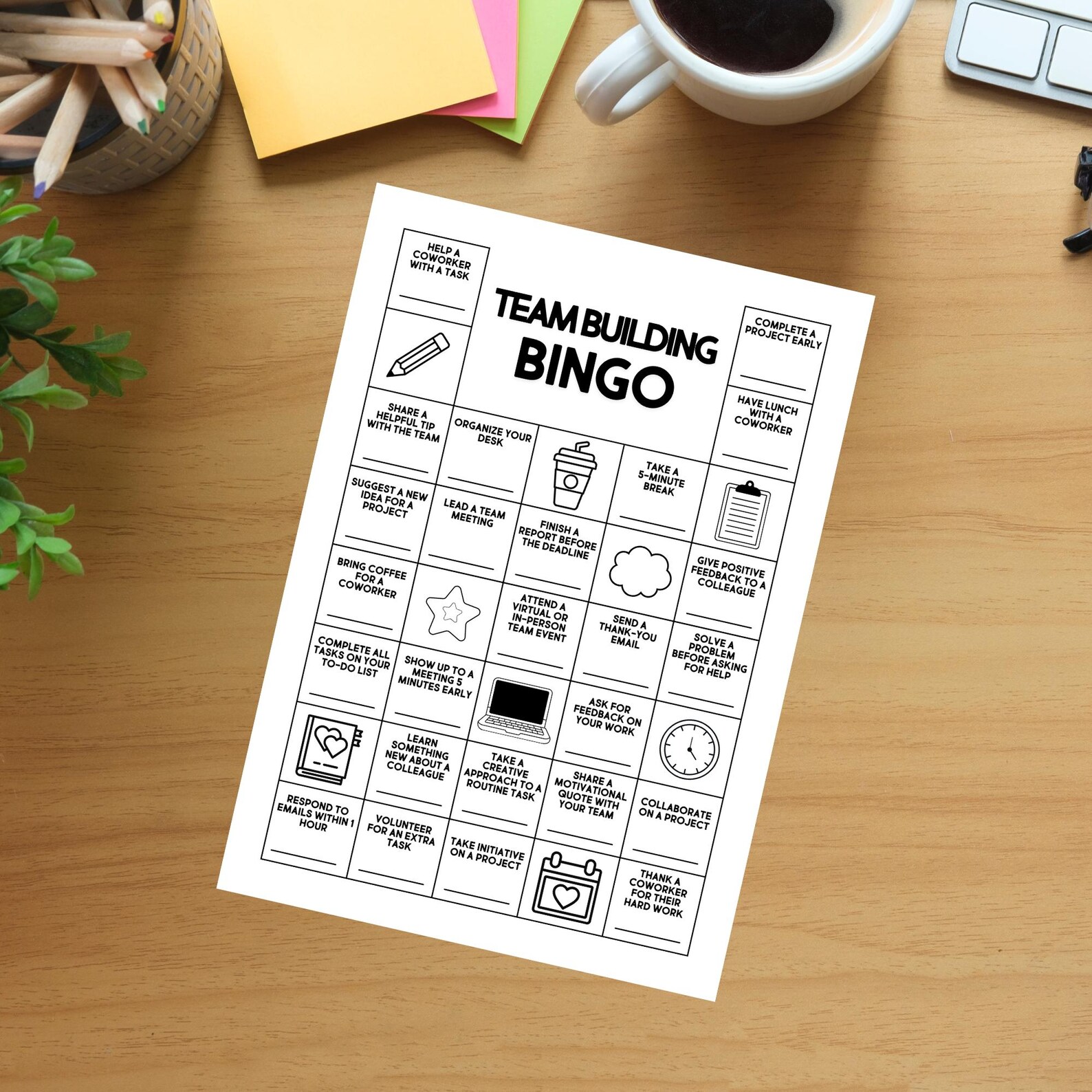 Office Bingo for Team Building | HR Game | Fun Workplace Challenges ...