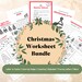 Christmas Worksheet Coloring Pages Holiday Themed - Etsy