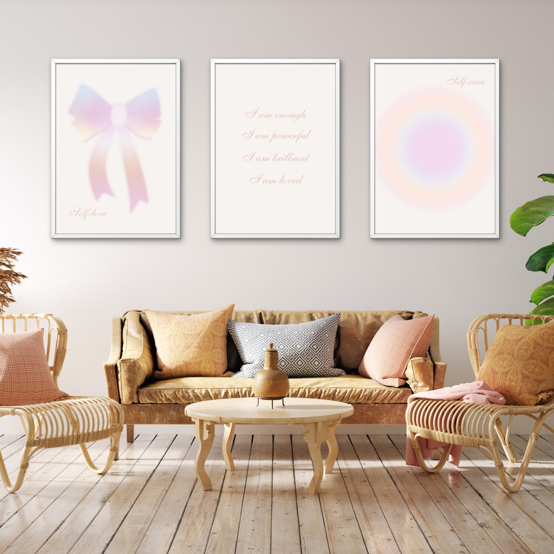 Cute Prints Coquette Posters 3 Set Digital Print Aura Set Affirmation ...