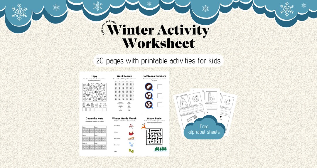 Winter Worksheet Activity Bundle Maze Activity Alphabet - Etsy