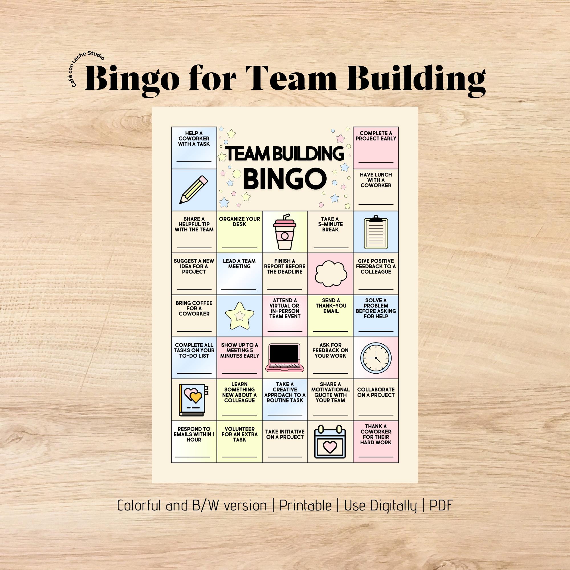 Office Bingo for Team Building | HR Game | Fun Workplace Challenges ...