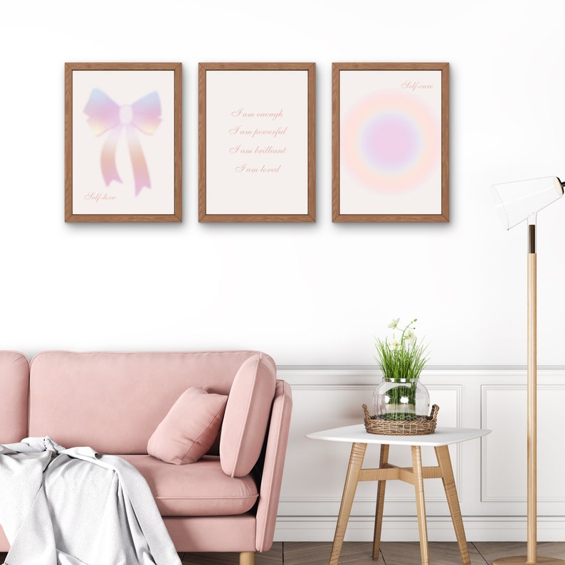 Cute Prints Coquette Posters 3 Set Digital Print Aura Set Affirmation ...