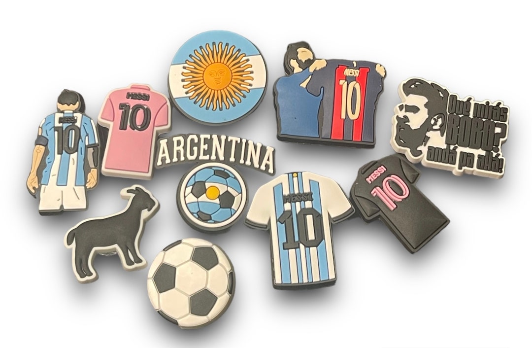 Messi Inspired Shoe Charms, Inter Miami, Barcelona, Argentina, Goat ...
