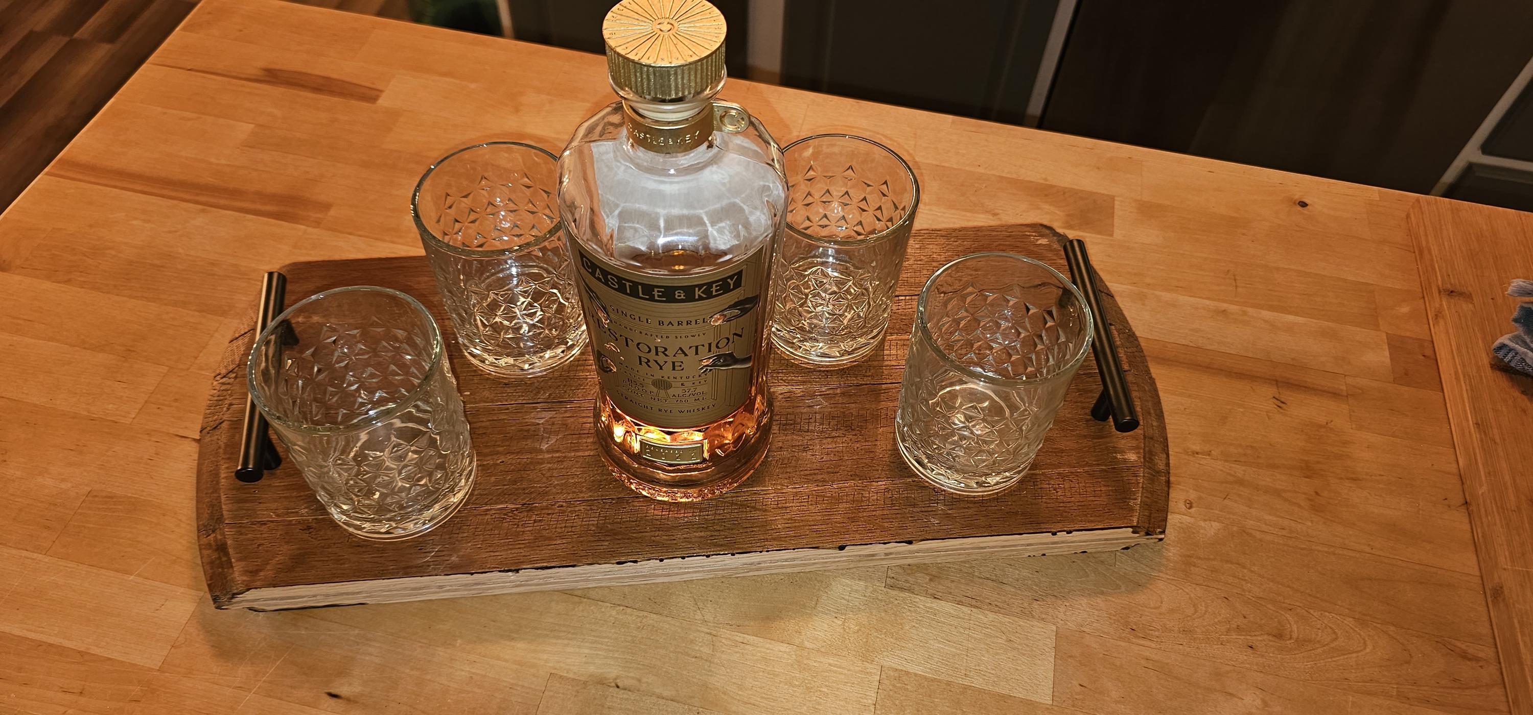 Bourbon Barrel Top Serving Tray - Etsy
