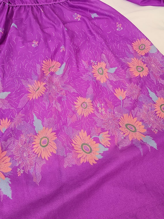 1970s sheer purple floral bridesmaid Osti dress - Gem