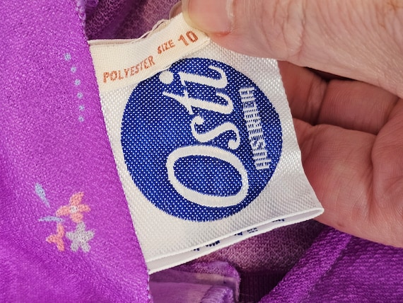 1970s sheer purple floral bridesmaid Osti dress - Gem