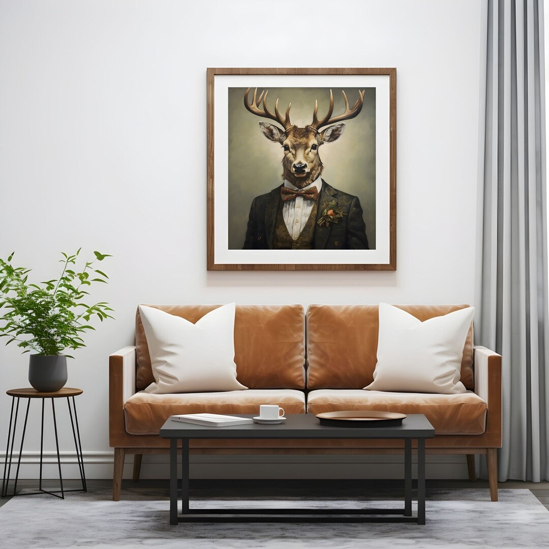 Dapper Deer Wall Art, Printable Deer Art Print, Dapper Deer Artwork ...