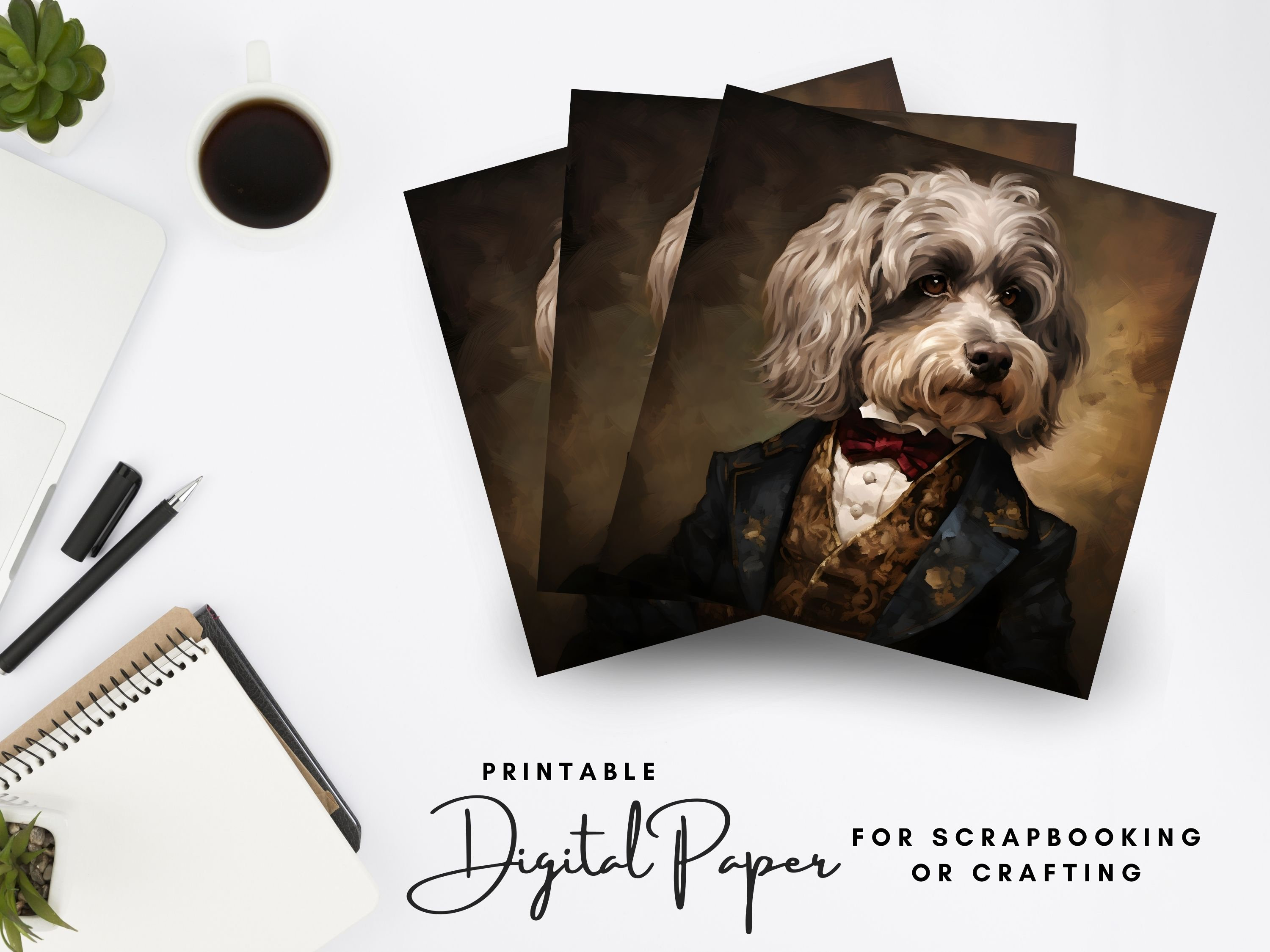 Dapper Doodle Wall Art Printable Doodle Art Print Unique Dog Art ...