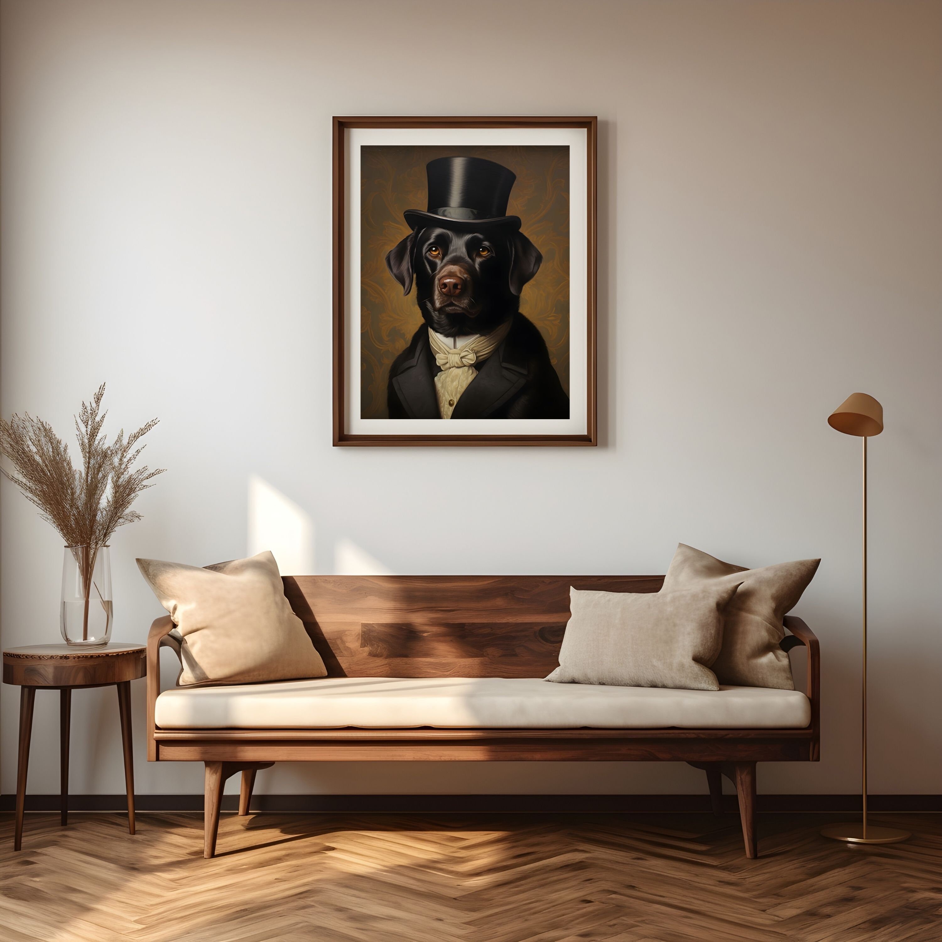 Dapper Black Lab Wall Art Printable Black Labrador Retreiver Art Print ...