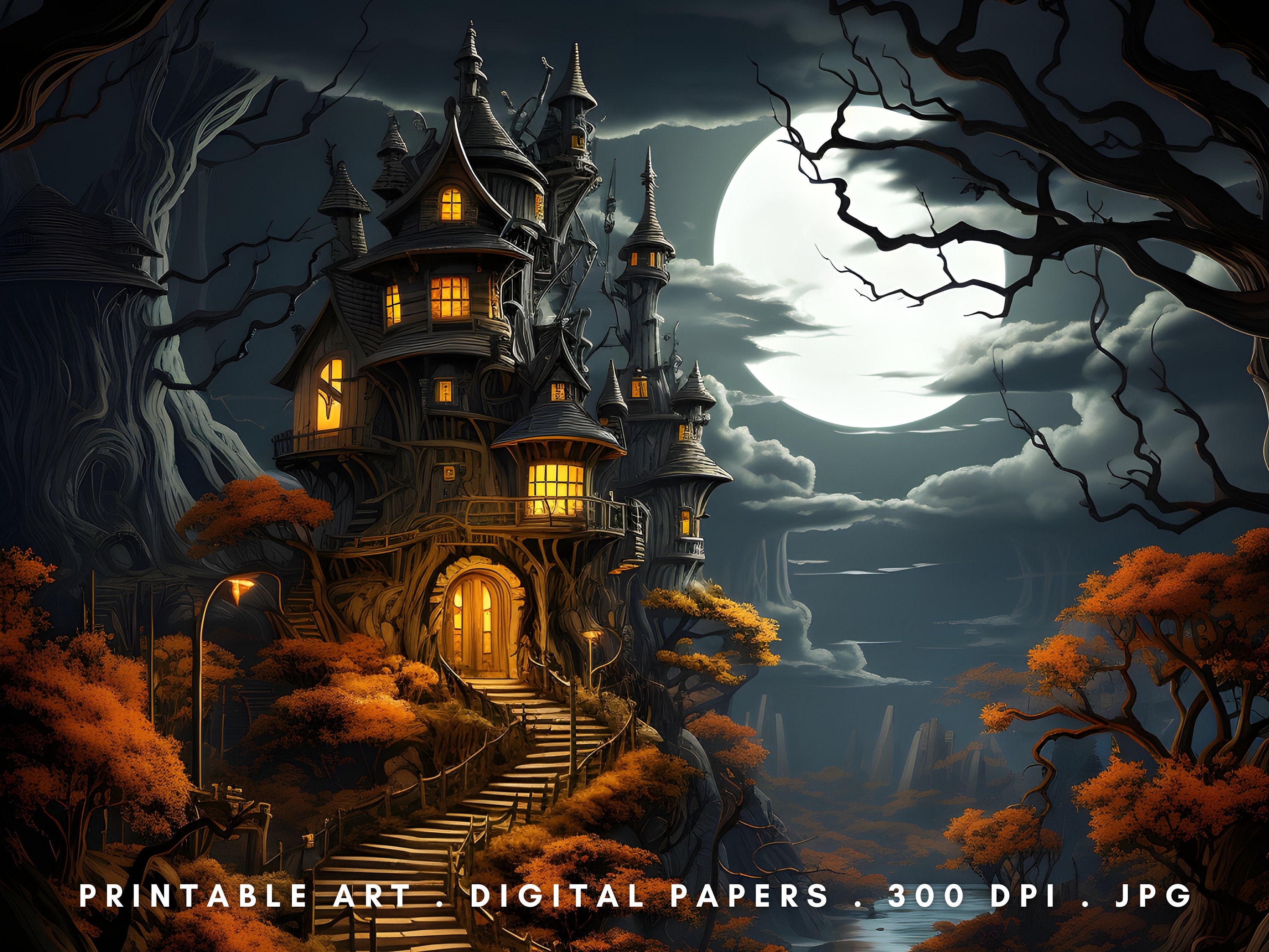 Haunted House Wall Art Printable Haunted Mansion Wall Art - Etsy Canada