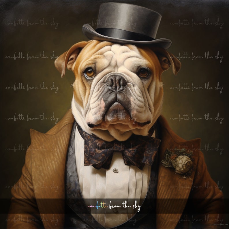 English Bulldog Art, Printable English Bulldog Dog Wall Art Print ...