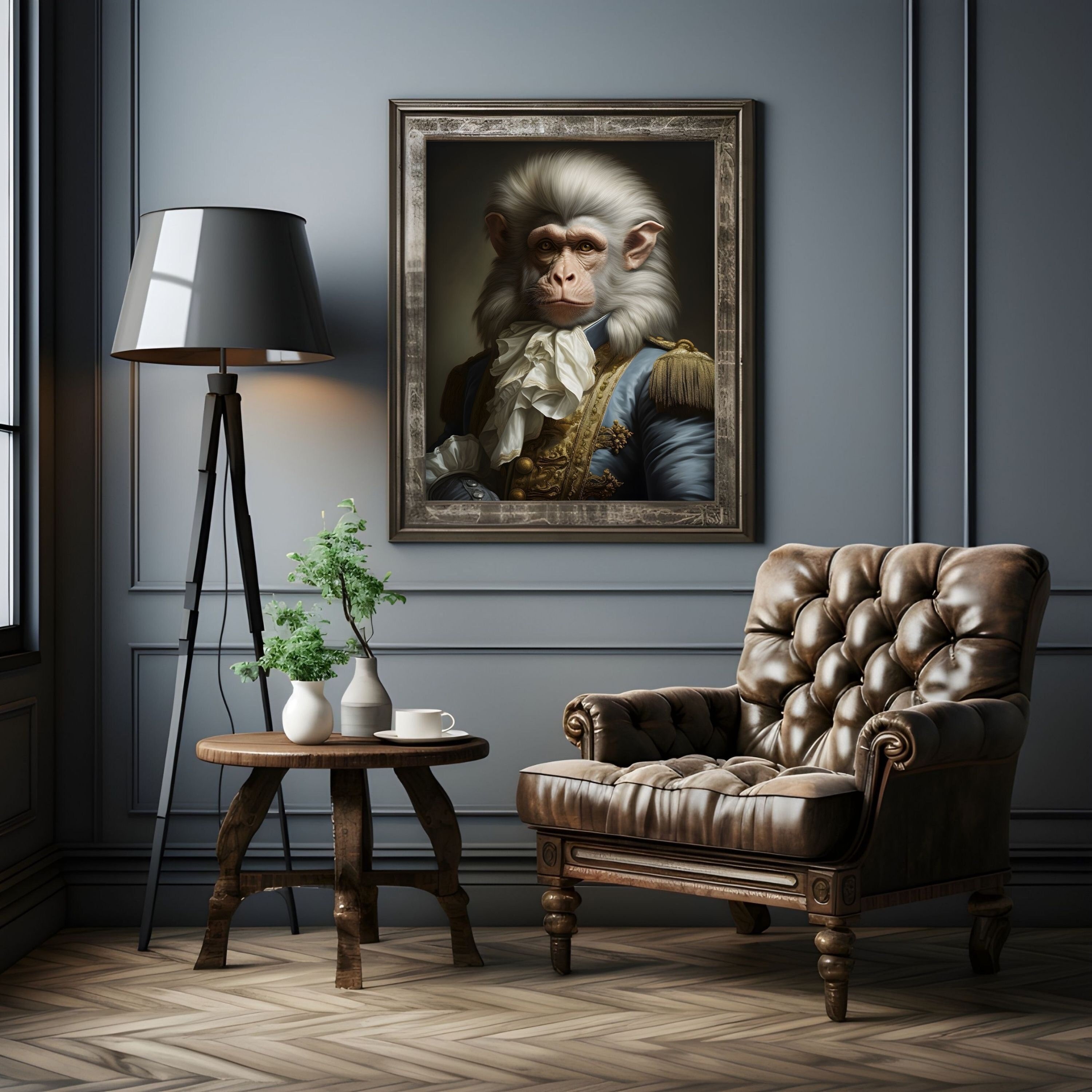 Ape Wall Art, Printable Aristocratic Ape Art Print, Aristocratic Monkey ...