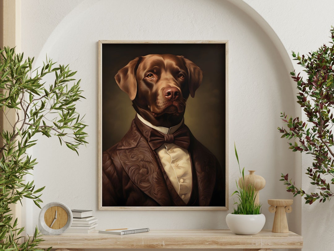 Chocolate Lab Poster, Funny Chocolate Lab Gifts, Dapper Chocolate ...