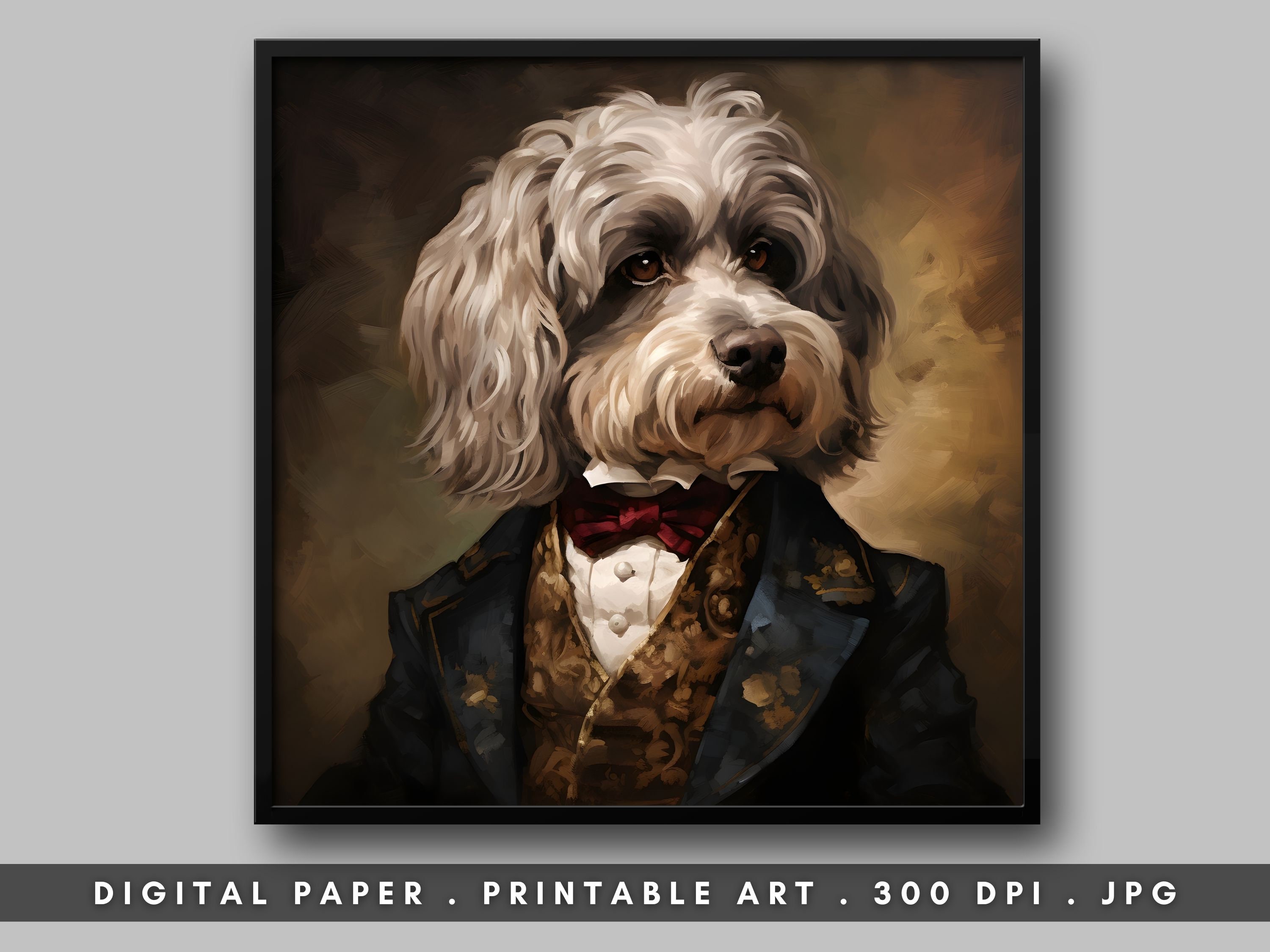 Dapper Doodle Wall Art Printable Doodle Art Print Unique Dog Art ...