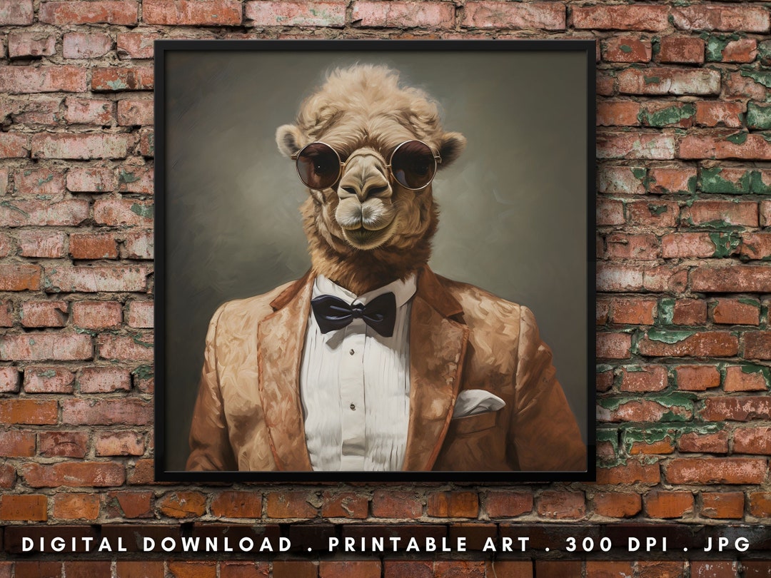 Camel Wall Art, Printable Camel Art Print, Dapper Camel Artwork, Fancy ...