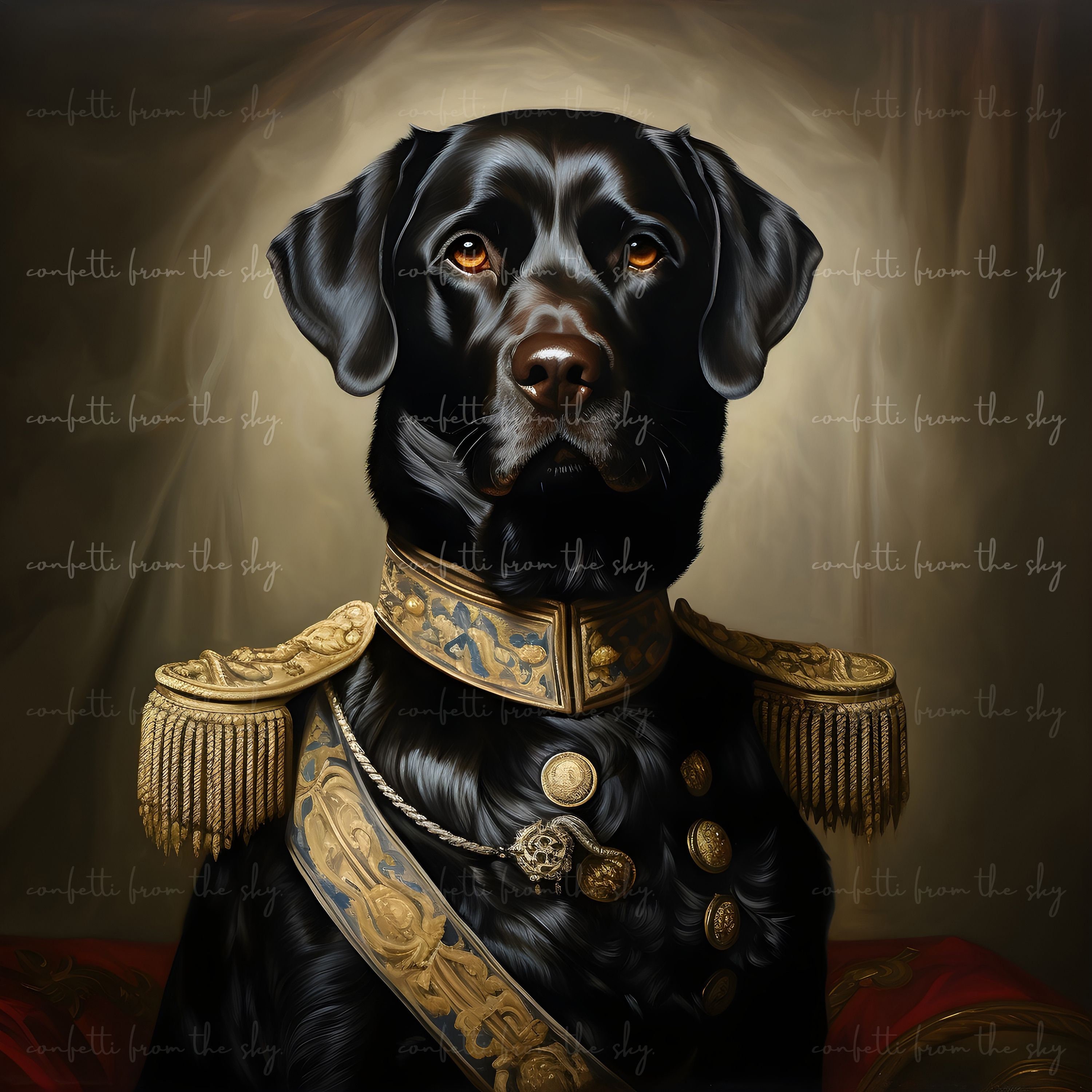 Black Lab Portrait Wall Art Printable Aristocratic Black Lab - Etsy