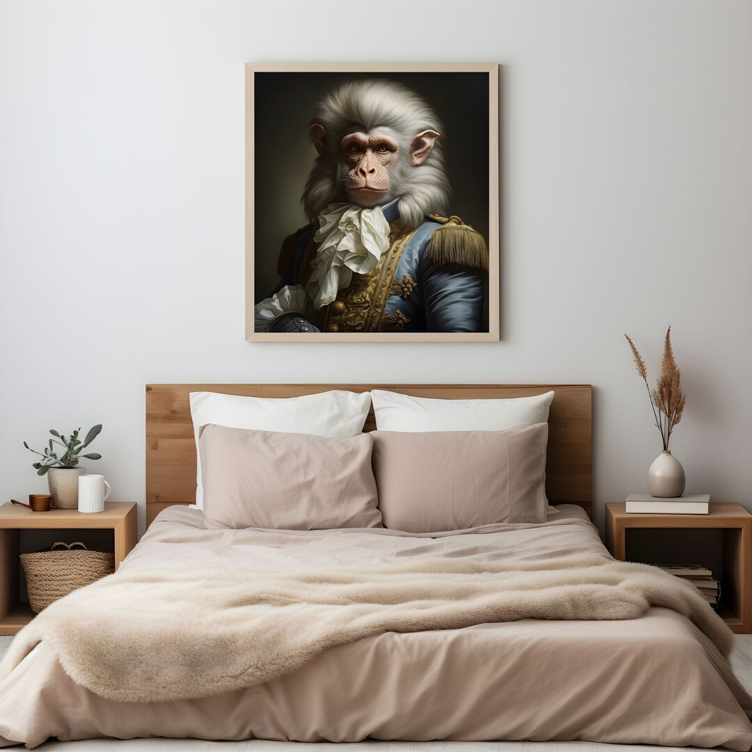 Ape Wall Art, Printable Aristocratic Ape Art Print, Aristocratic Monkey ...