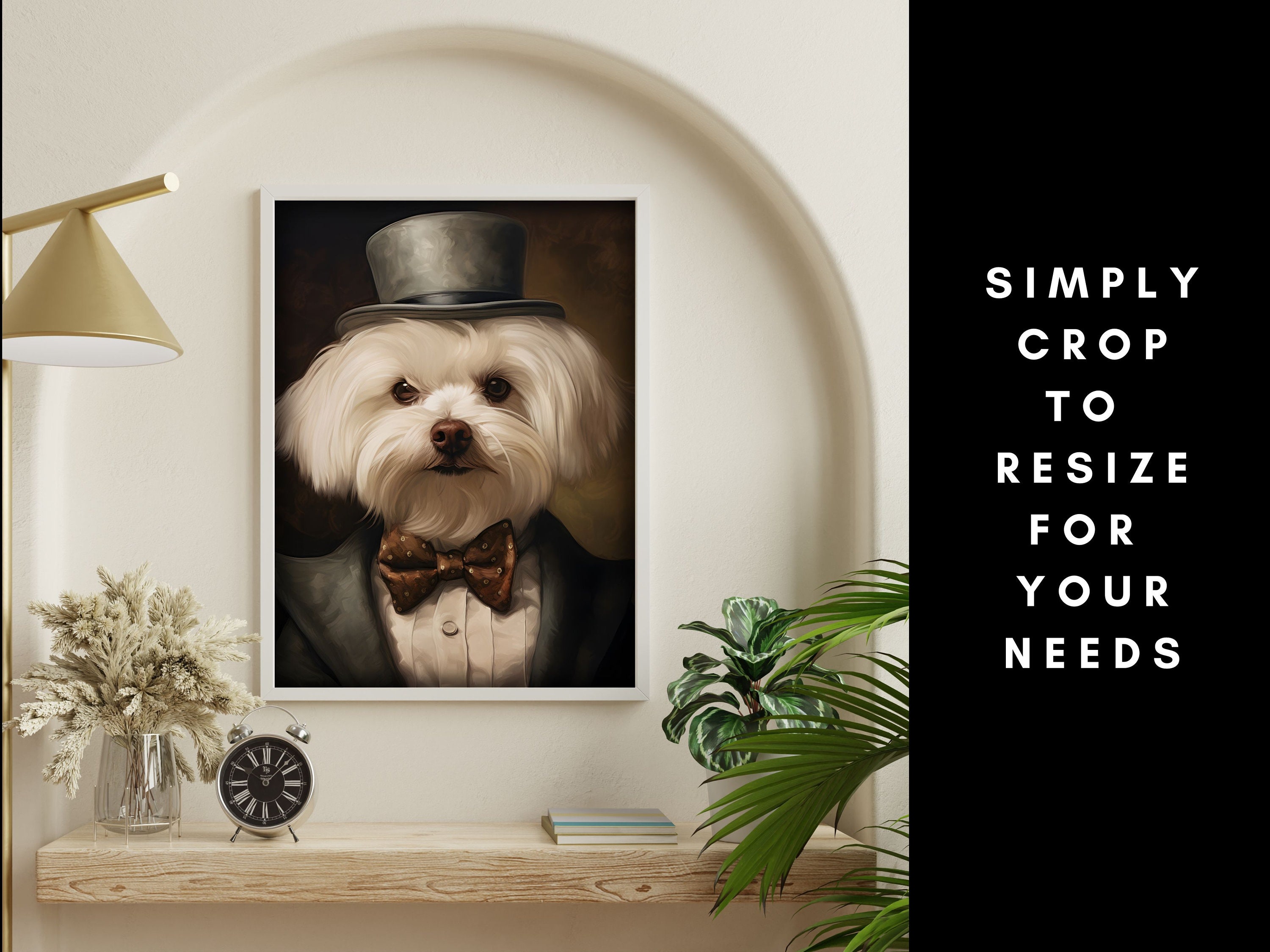 Maltese Art, Printable Maltese Wall Art Print, Dapper Maltese Art ...