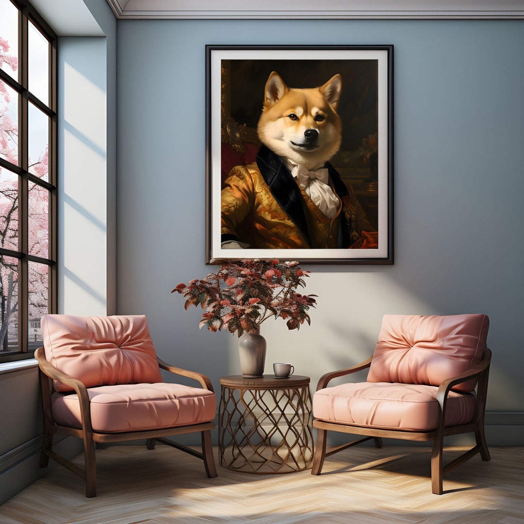 Shiba Inu Wall Art Printable Aristocratic Dog Art Print - Etsy