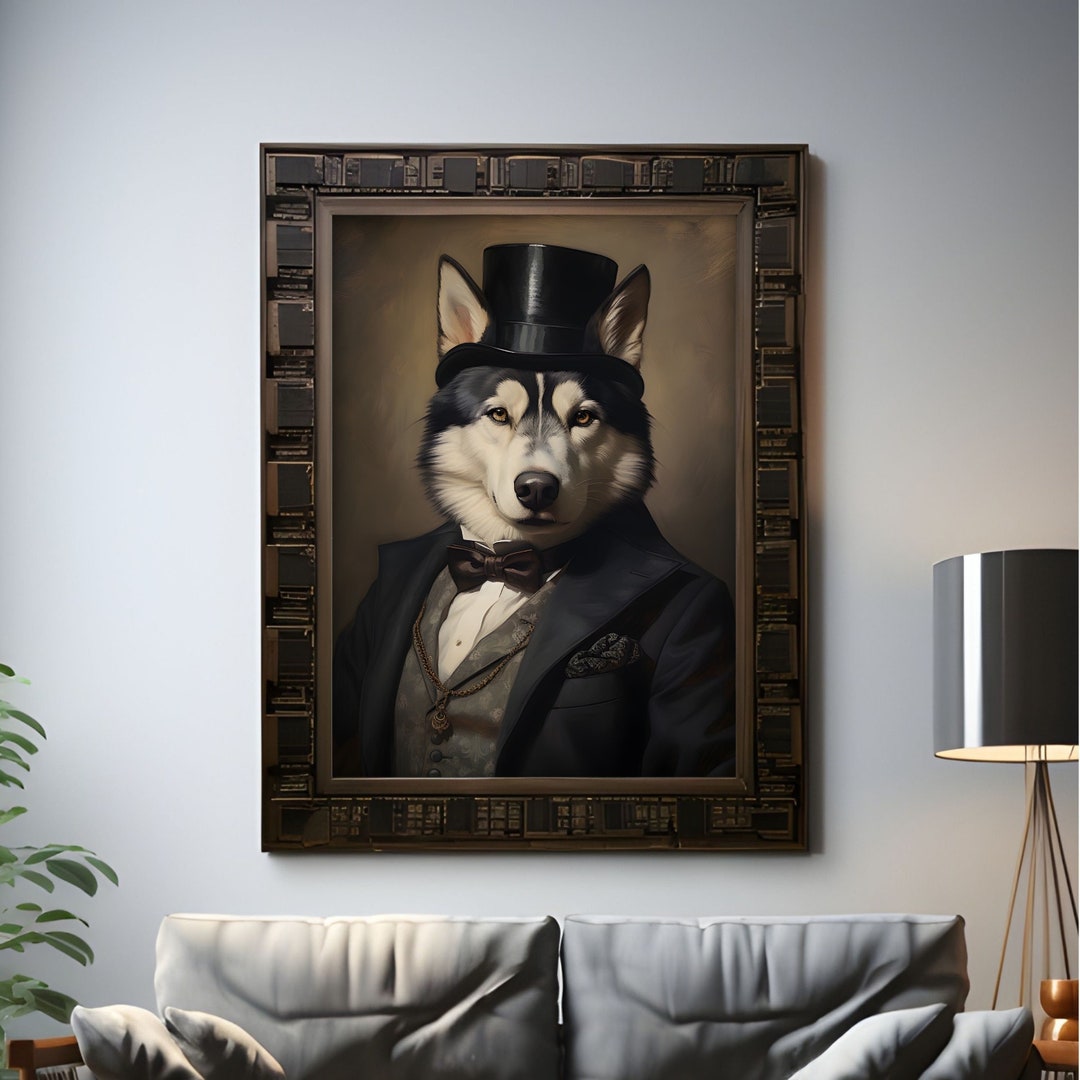Husky Art Printable Siberian Husky Wall Art Print Dapper - Etsy