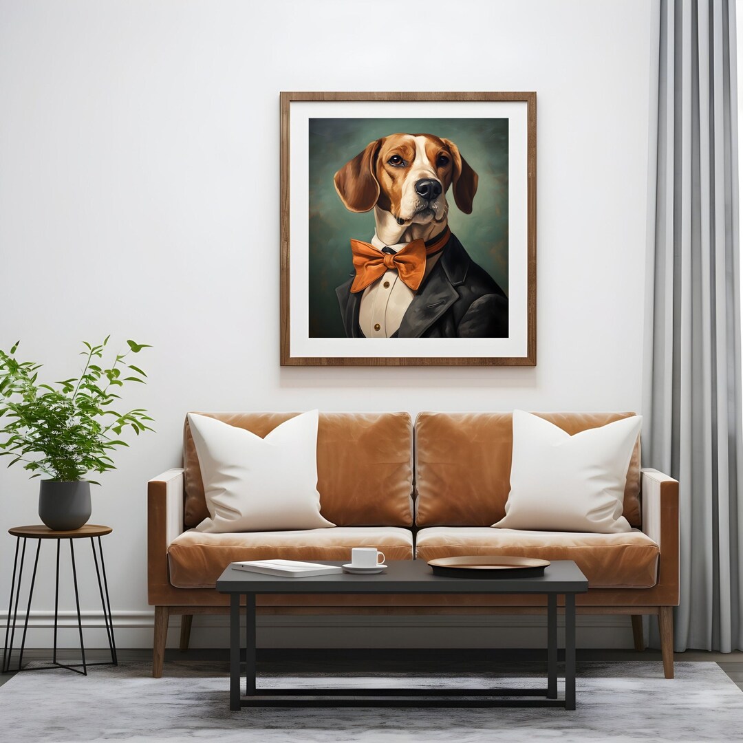 Dapper Beagle Portrait Wall Art Printable Beagle Art Print - Etsy