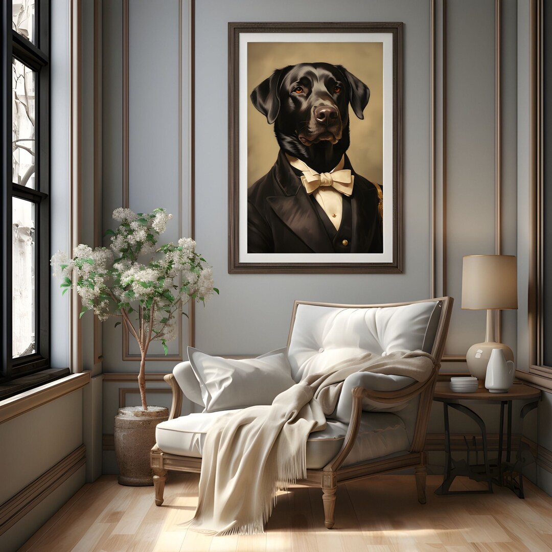 Dapper Black Lab Wall Art Printable Black Labrador Retreiver - Etsy