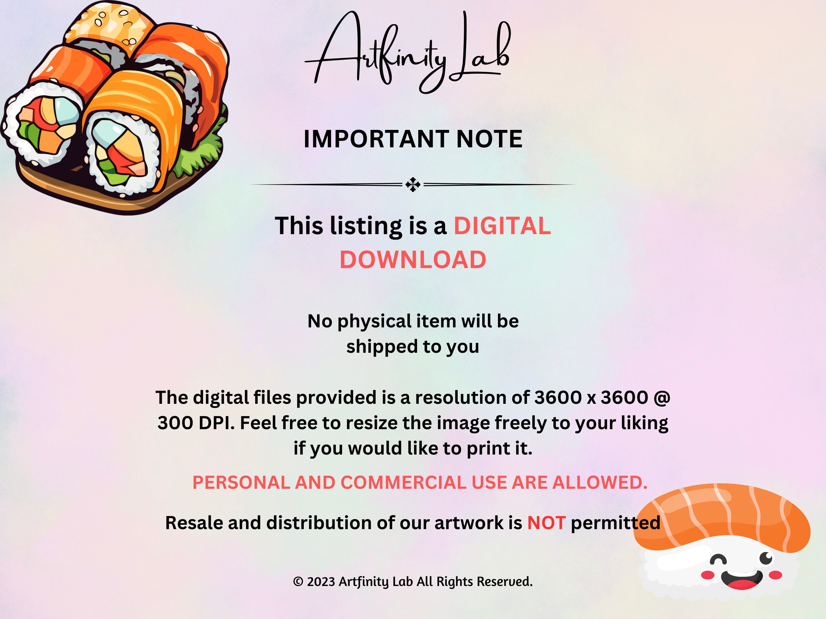 Kawaii Sushi Patterns Sushi Inspired Seamless Patterns Digital Paper ...