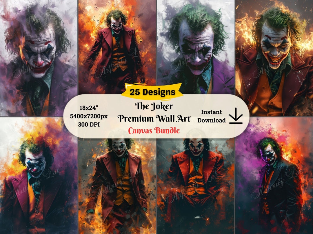 The Joker Poster Unique Joker Wall Art Joker Digital Art Fan Printable ...