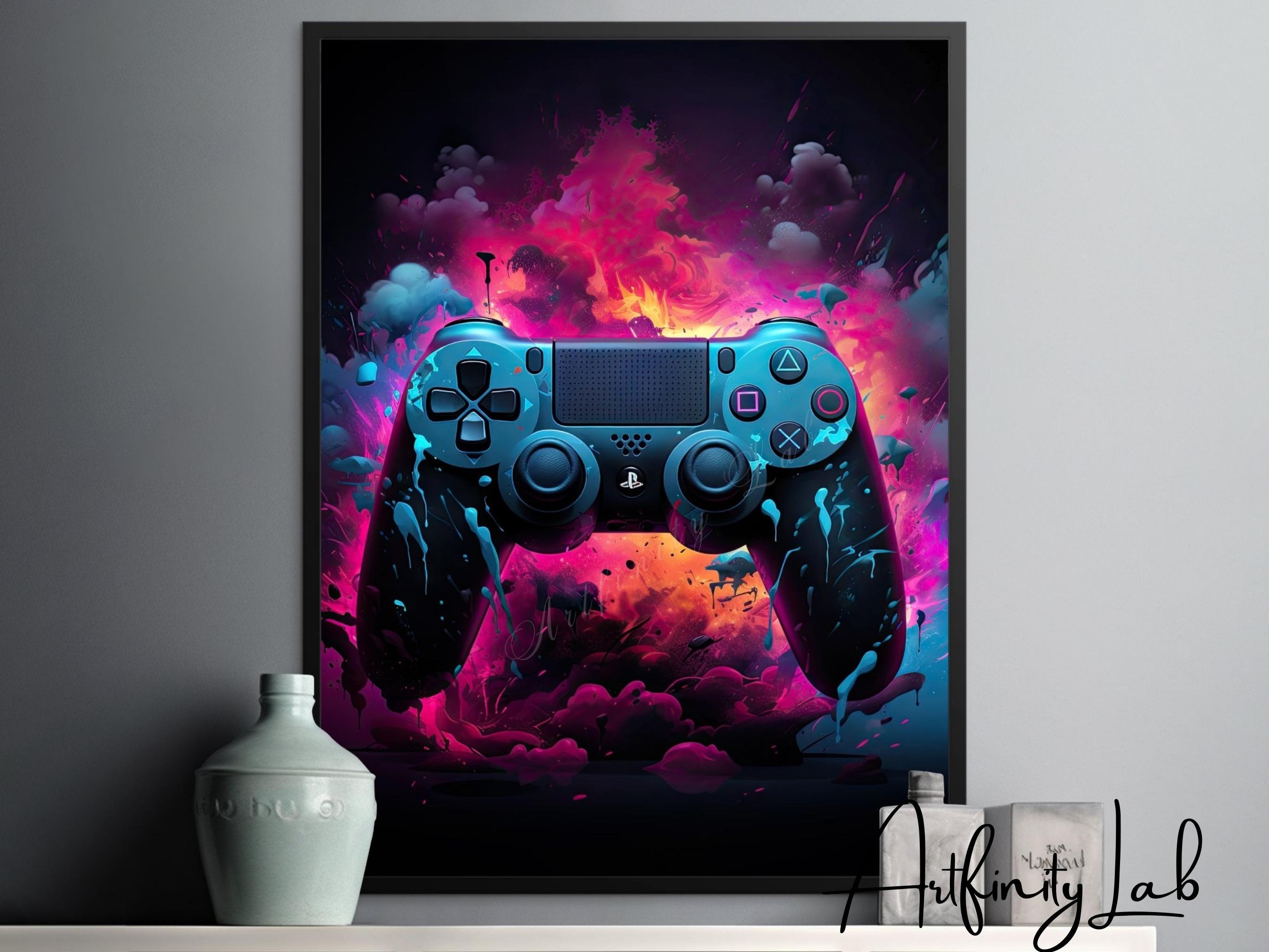 Gaming Wall Poster Gaming Controller Wall Art Gaming Digital Art ...