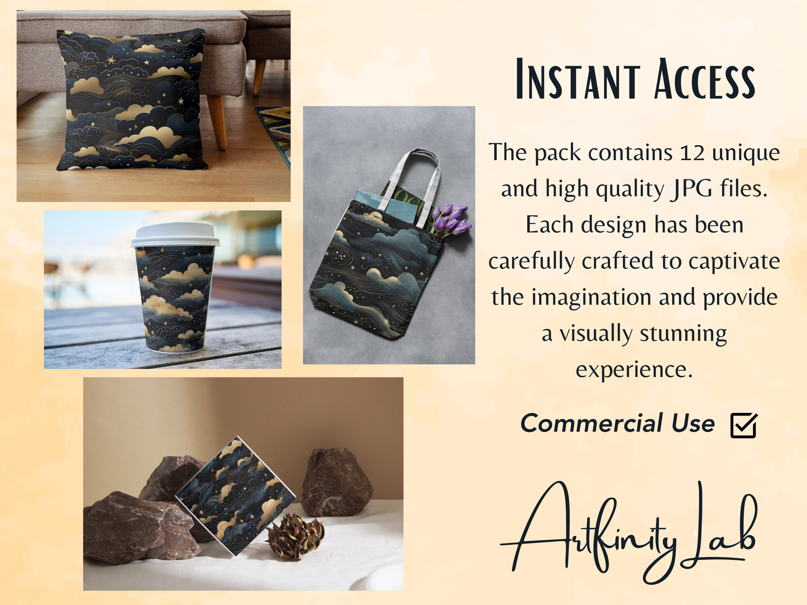 Metallic Gold Starry Night Patterns Starry Night Inspired - Etsy