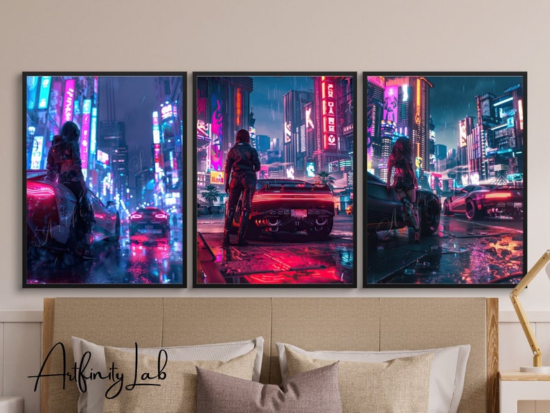 Cyberpunk City Poster Cyberpunk Wall Art Realistic Wall Decor 18x24 20 ...
