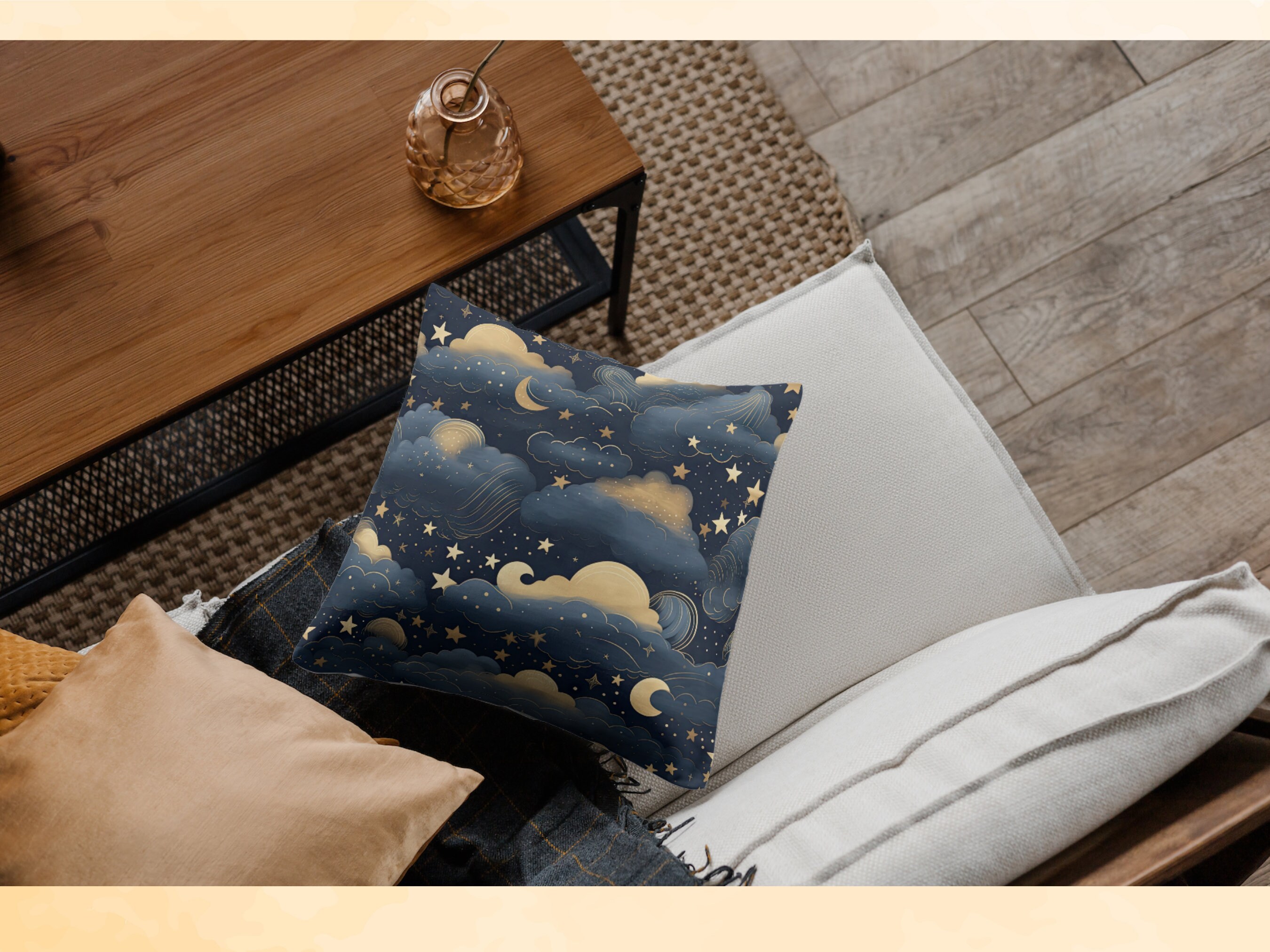 Metallic Gold Starry Night Patterns Starry Night Inspired - Etsy