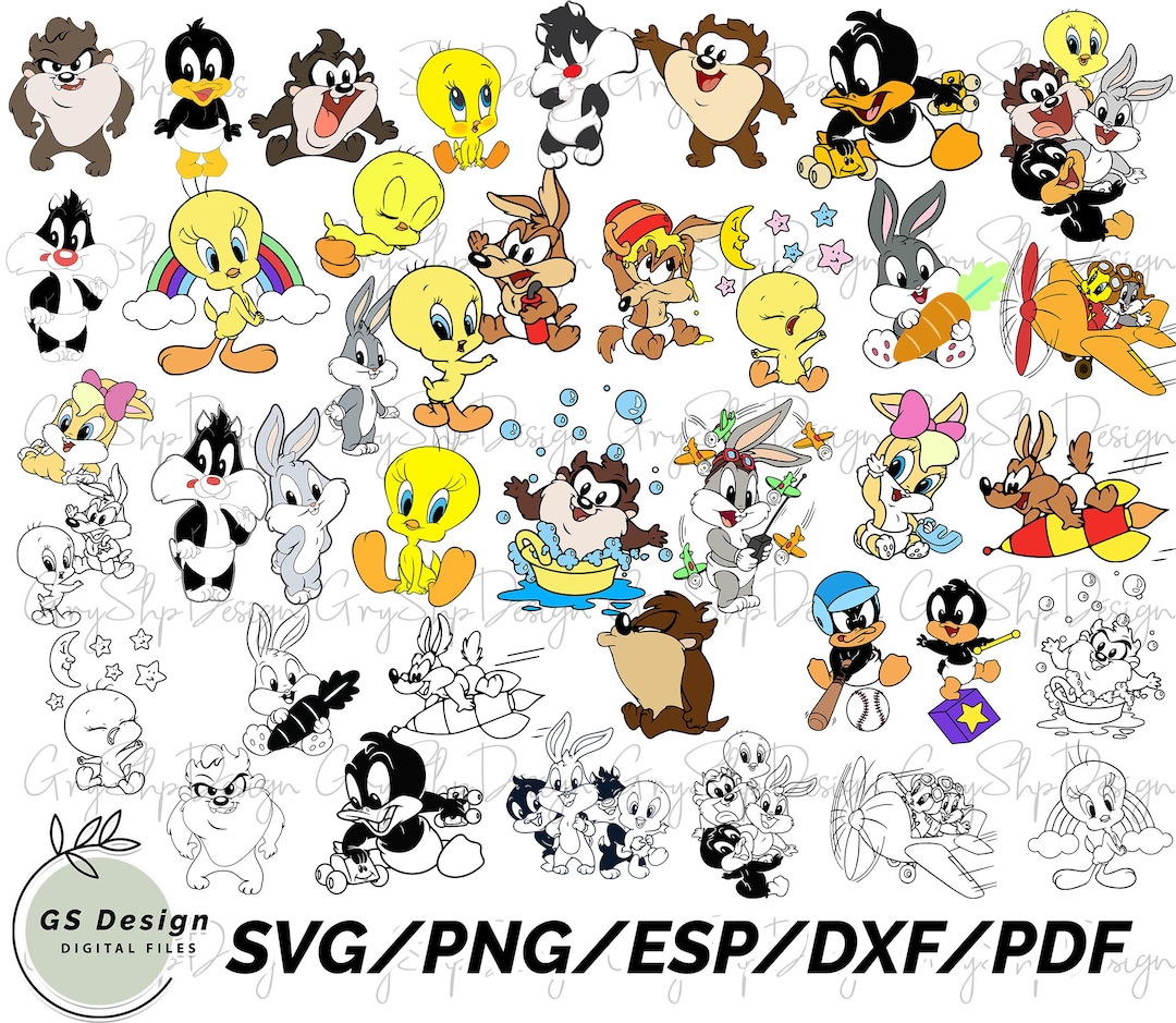 Looney Tunes Svg Files, Looney Tunes SVG, Looney Tunes Clipart, Layered ...