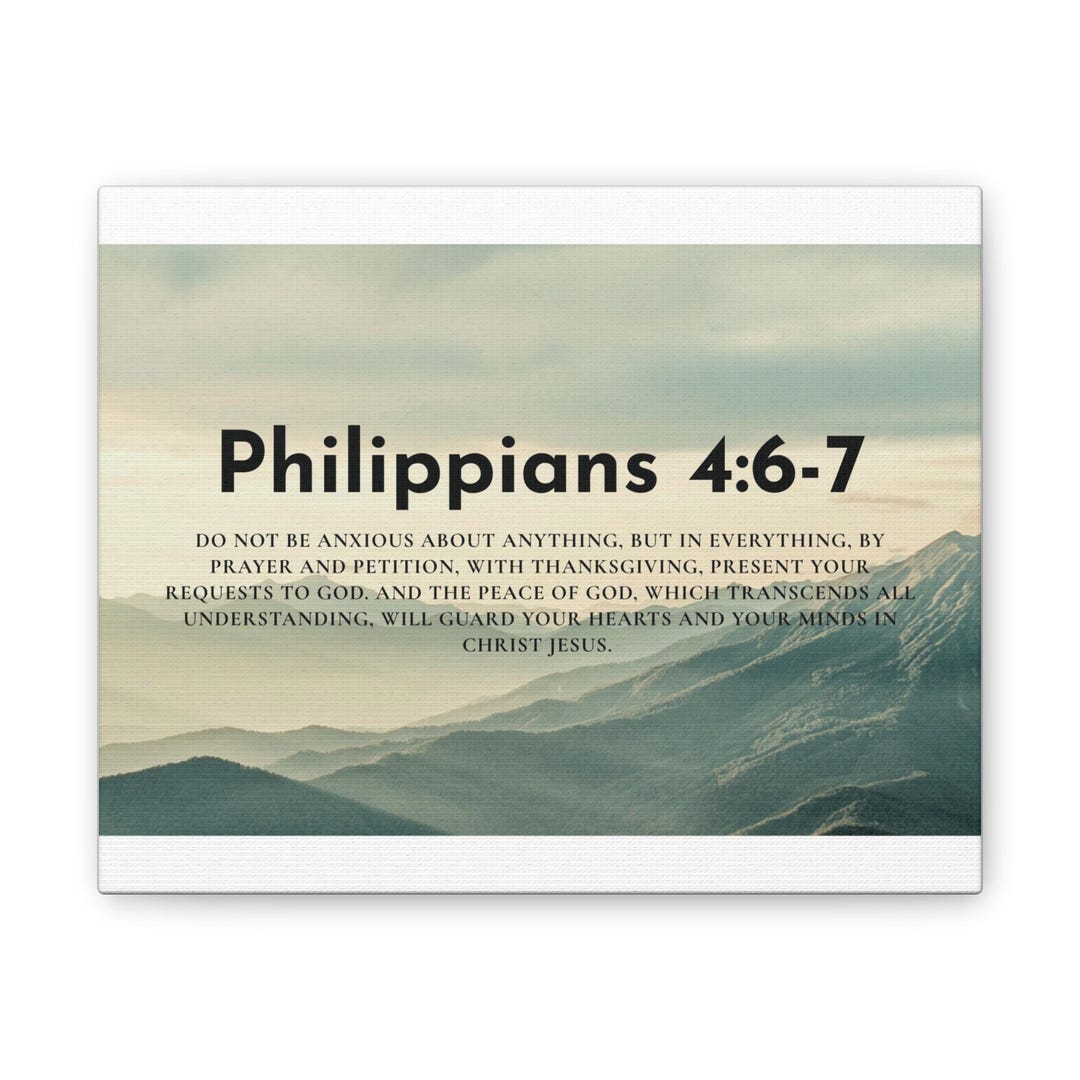 Philippians 4:6-7 Scripture Canvas Stretched | Bible Verse Wall Art - Etsy