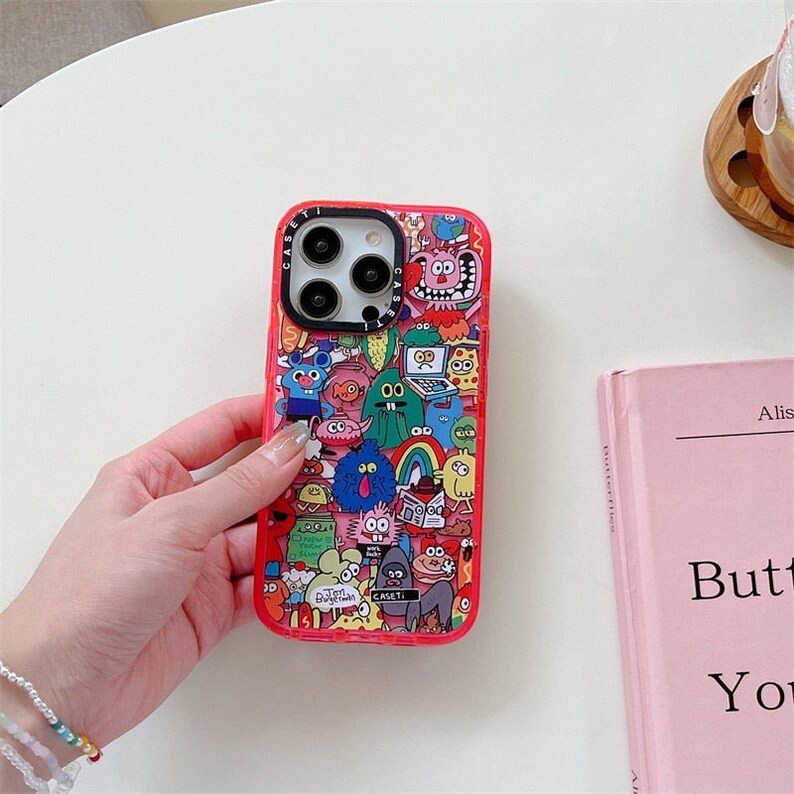 Cartoon Monsters Wireless Charging Colorful Phone Case Cover for iPhone ...