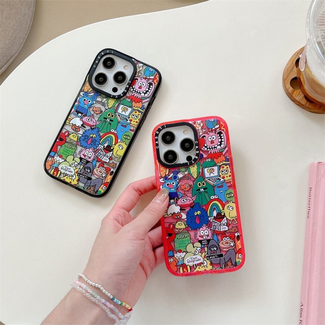 Cartoon Monsters Wireless Charging Colorful Phone Case Cover for iPhone ...