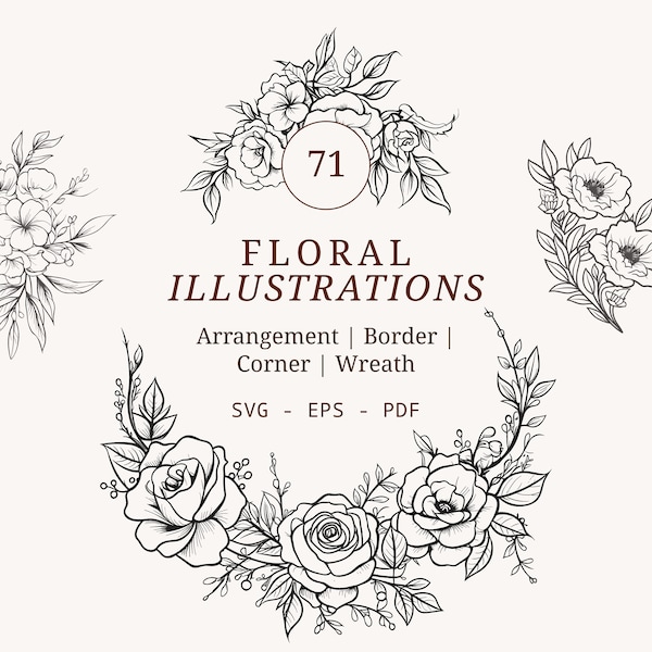 Floral Swag Clip Art - Etsy