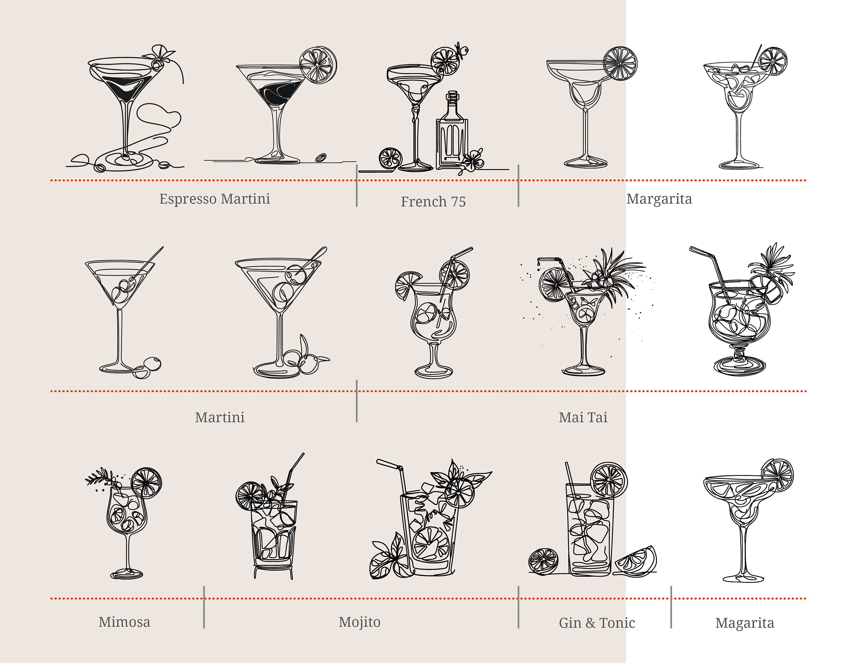 62 Hand Drawn Drink Illustrations | SVG, PDF & EPS Files | Cocktail ...