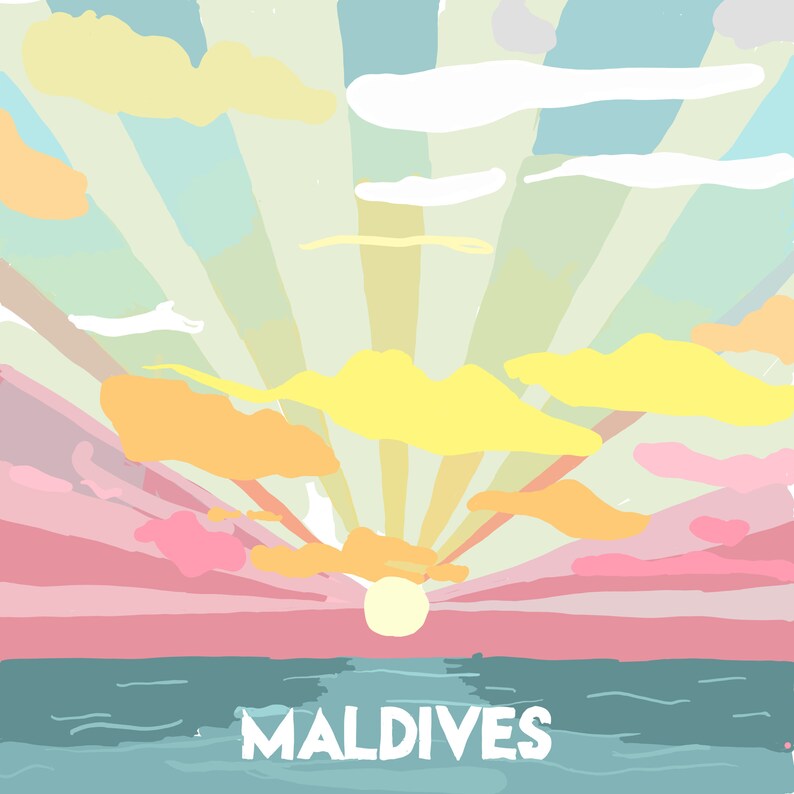 Maldives Sunset - Etsy