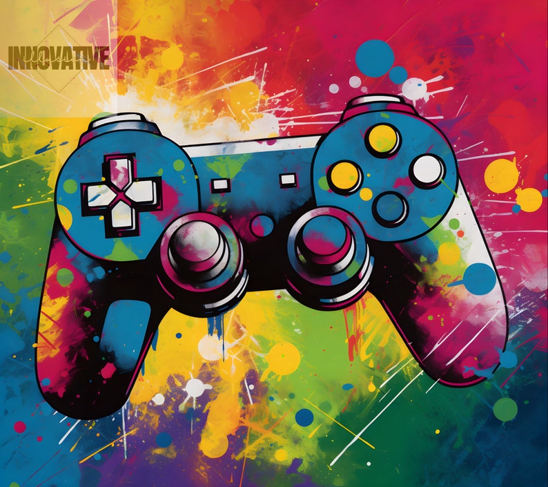 Video Game Controller Wrap PNG 20oz Skinny Straight and Tapered Tumbler ...