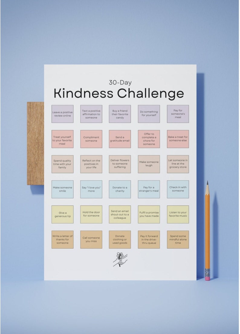 30-days of Kindness Challenge Kindness Calendar Acts of Kindness ...