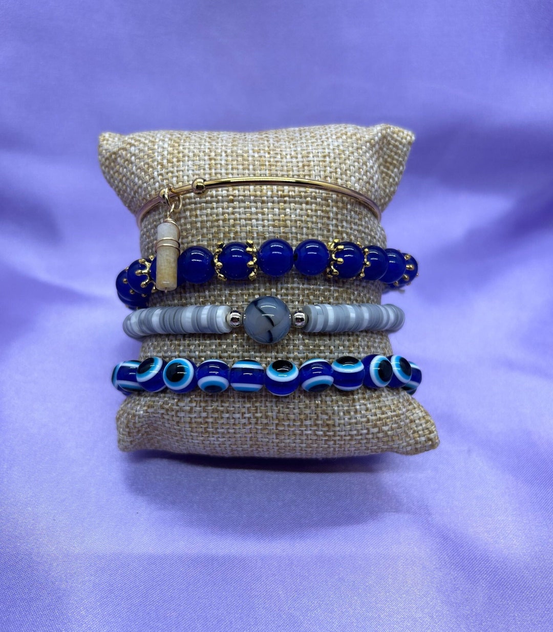 Starlight Bracelet Stack Crystal Agate Bracelet, Gold Plated Bangle ...